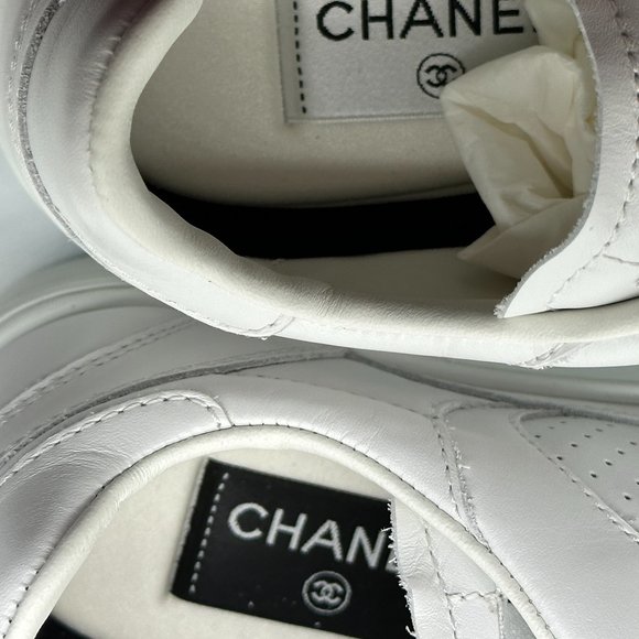 CHANEL | Shoes | Chanel 23a Leather Cc Sport Runner Lace Up Sneakers ...